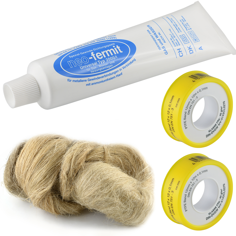 Neo-Fermit Set - 150g Tube - 2 x FRp-Band + 50 g Mazzoni-Flachs-Zopf ...